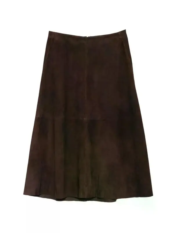 ARMA Suede Panelled Midi Skirt - Brown