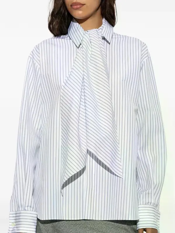 Sacai Striped Tie-neck Shirt