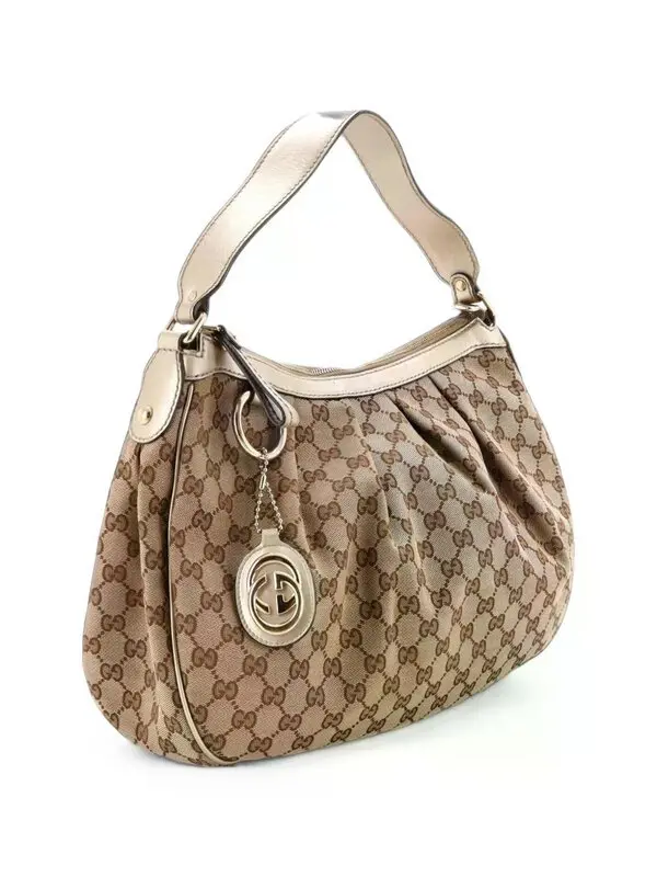 Gucci Sukey Gg Canvas With Leather Medium Hobo Bag - Brown