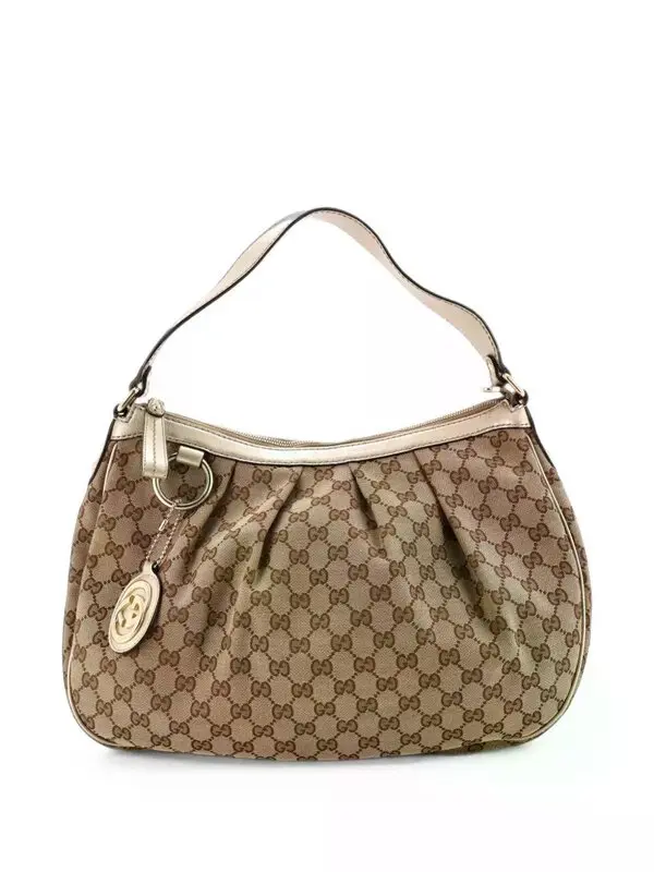 Gucci Sukey Gg Canvas Leather Medium Hobo Bag