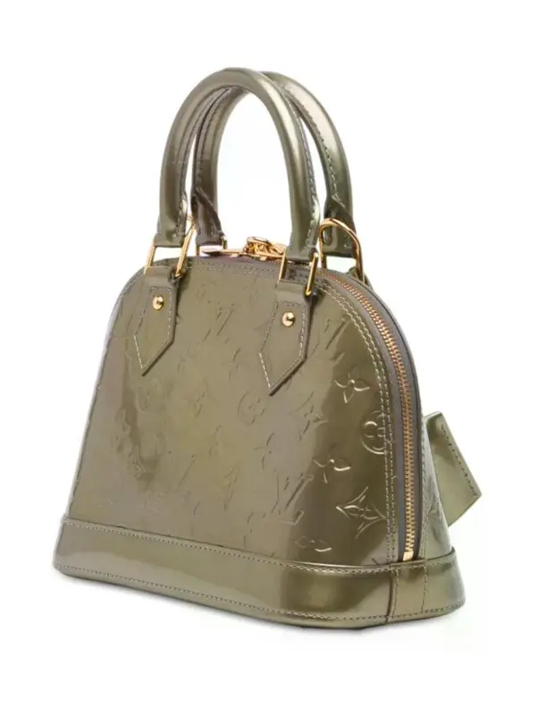 LOUIS VUITTON Monogram Vernis Alma Bb Satchel - Green