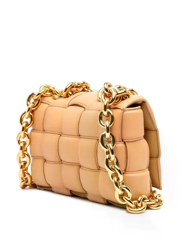Bottega Veneta Nappa Intrecciato Padded Chain Cassette Satchel - Neutrals