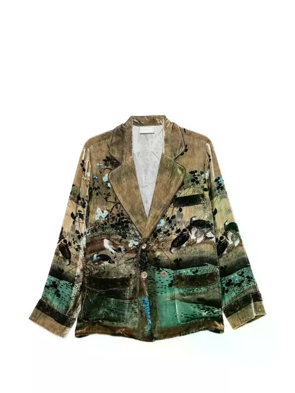 PIERRE-LOUIS MASCIA Graphic-print Blazer - Brown