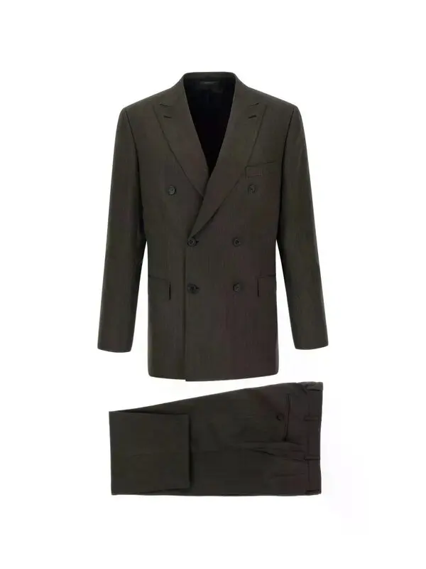 Brioni Lipari Herringbone Wool Suit - Brown