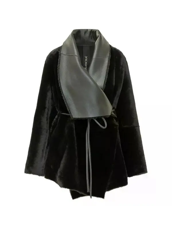 BLANCHA Belted Shearling Jacket