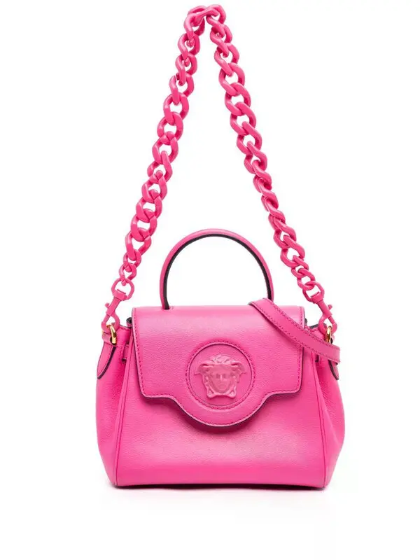 Versace 2010-2026 Small Leather La Medusa Top Handle Bag Satchel - Pink