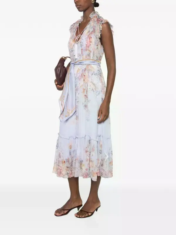 Zimmermann Valiant Flutter Dress - Blue