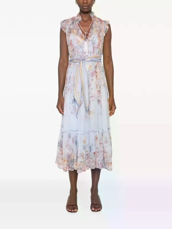 Zimmermann Valiant Flutter Dress - Blue