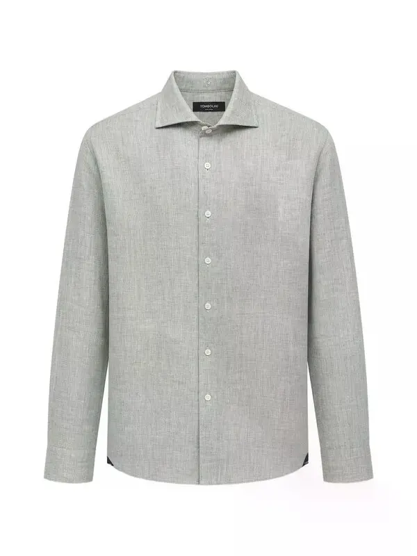 TOMBOLINI Mélange-effect Spread-collar Shirt