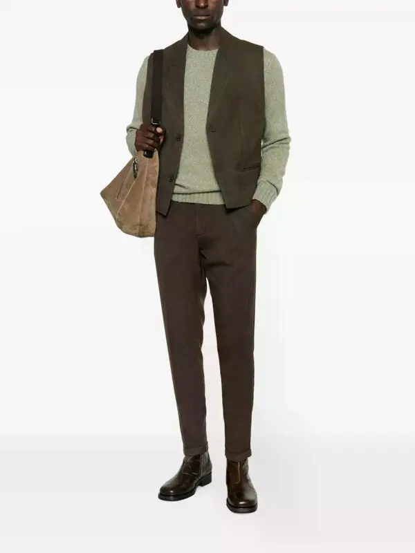 Imperial Herringbone-pattern Tailored Trousers