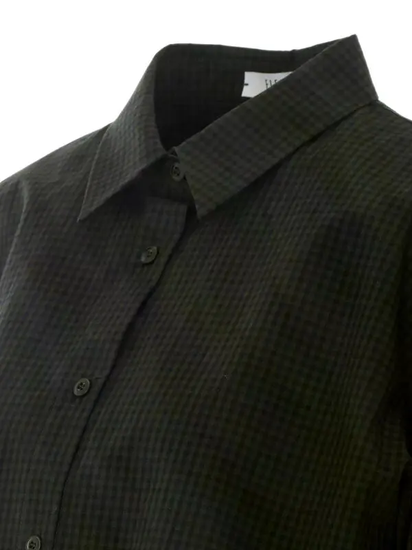 ELE Eleh Cropped Gingham-check Cotton Shirt