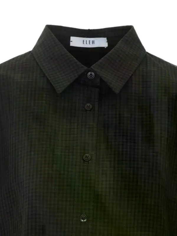 ELE Eleh Cropped Gingham-check Cotton Shirt
