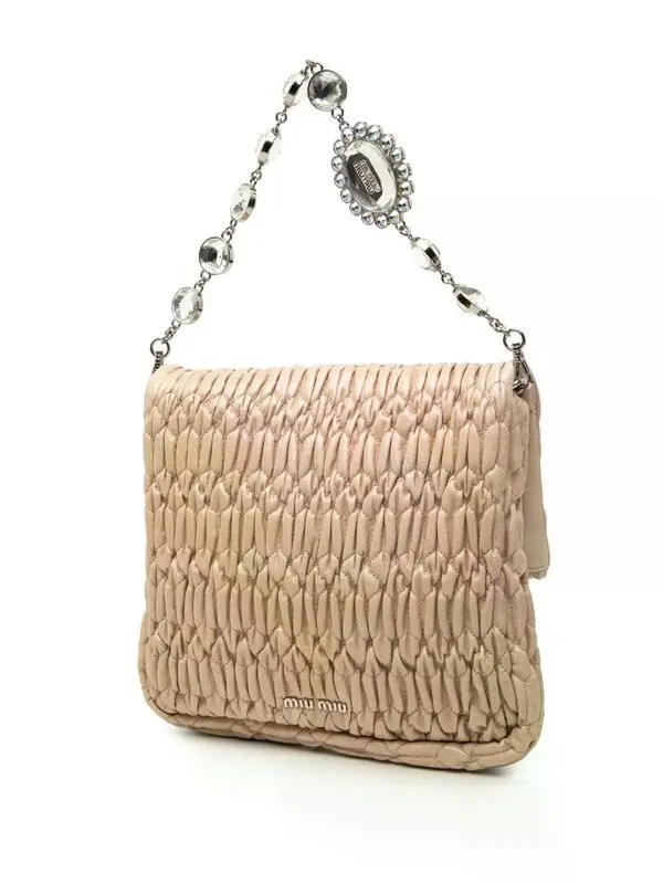 Miu Miu 2010-2026 Matelasse Nappa Crystal Chain Satchel