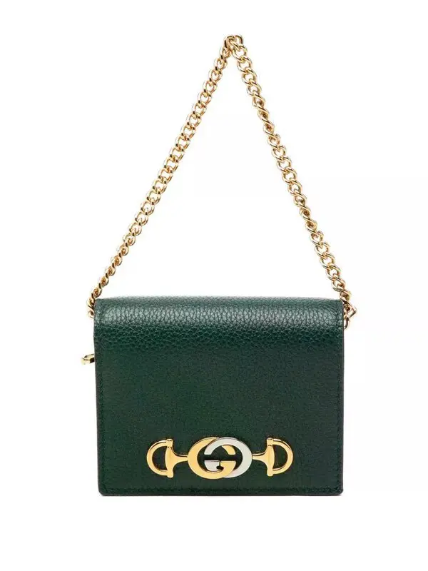 Gucci 2000-2015 Grained Calfskin Zumi Wallet On Chain Clutch Bag - Green