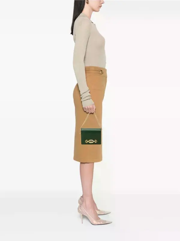 Gucci 2000-2015 Grained Calfskin Zumi Wallet On Chain Clutch Bag - Green