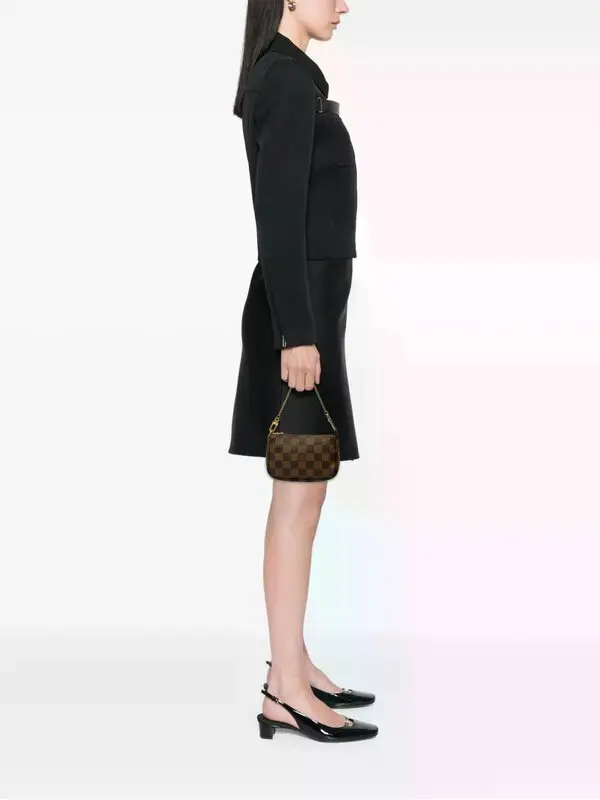 LOUIS VUITTON 2008 Damier Ebene Mini Pochette Accessoires Handbag