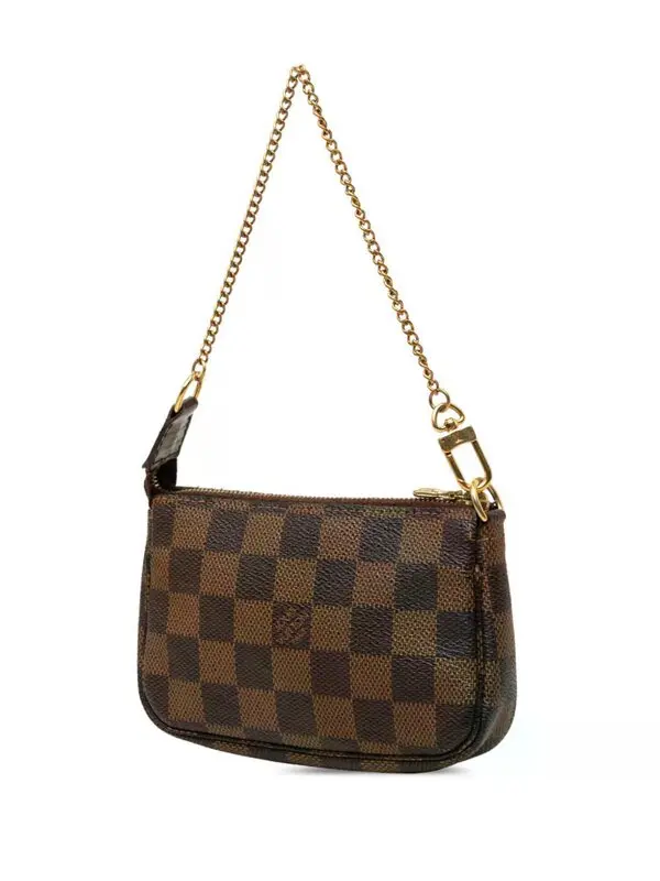 LOUIS VUITTON 2008 Damier Ebene Mini Pochette Accessoires Handbag