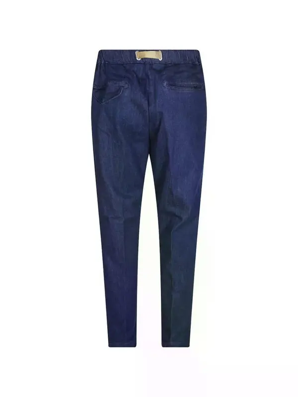WHITE SAND Belted Straight Trouser