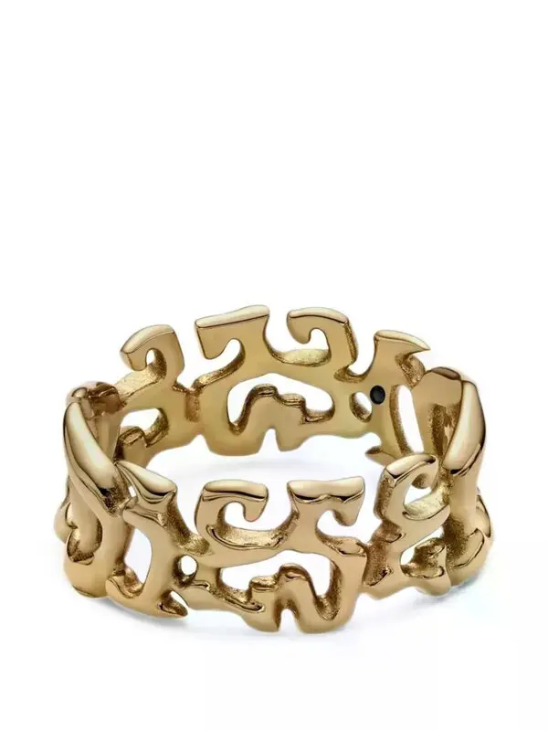 DIESEL® Logo-engraved Band Ring - Gold