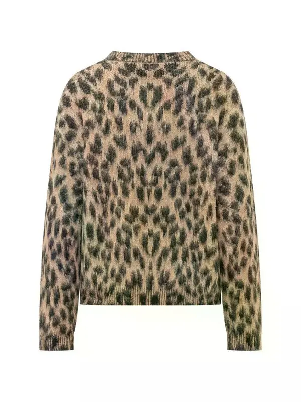 LANEUS Animal Print Boxy-fit Sweater