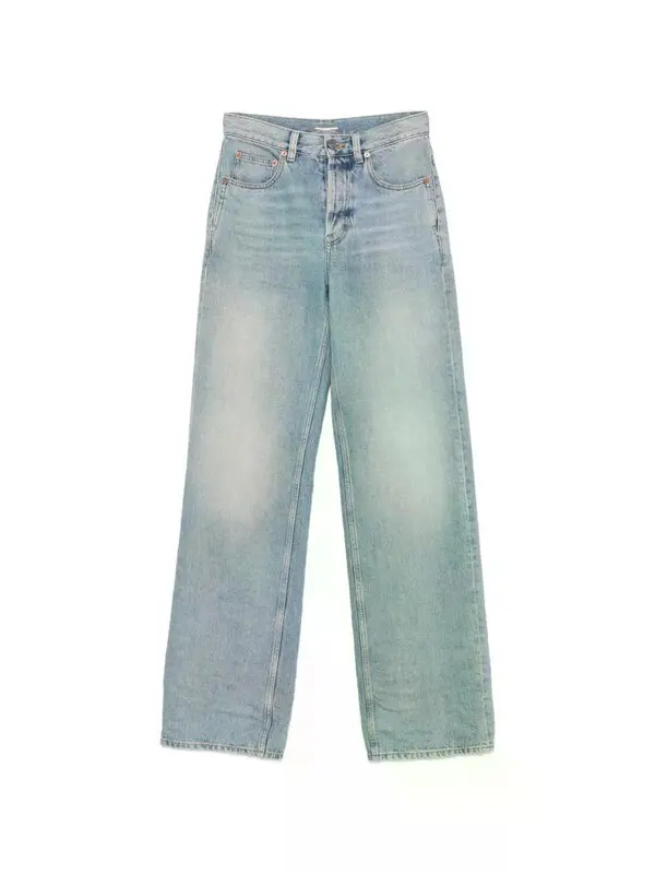 Saint Laurent Faded Wide-leg Jeans