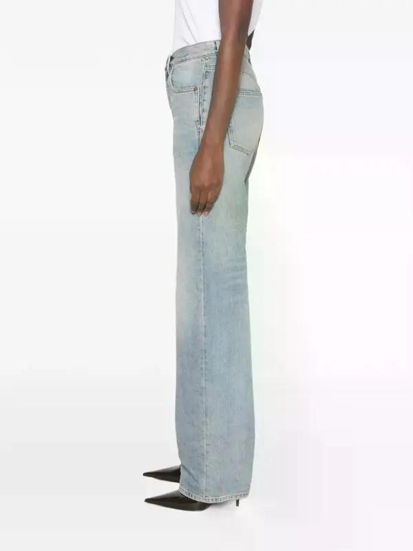 Saint Laurent Faded Wide-leg Jeans