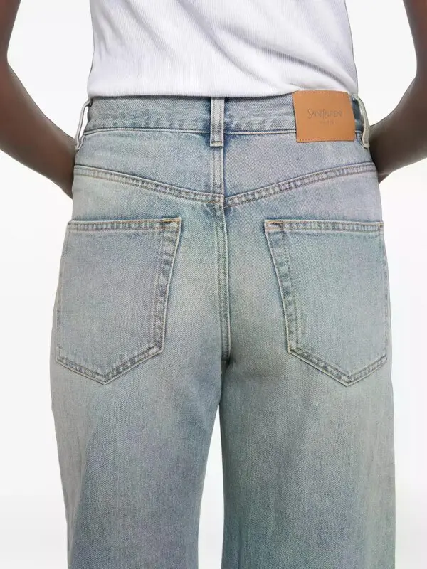 Saint Laurent Faded Wide-leg Jeans