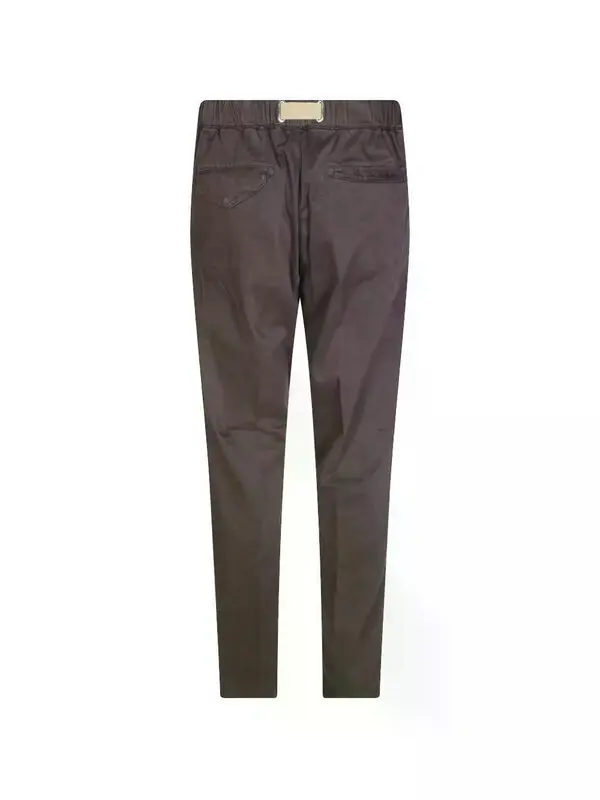 WHITE SAND Gabardine Belted Trousers