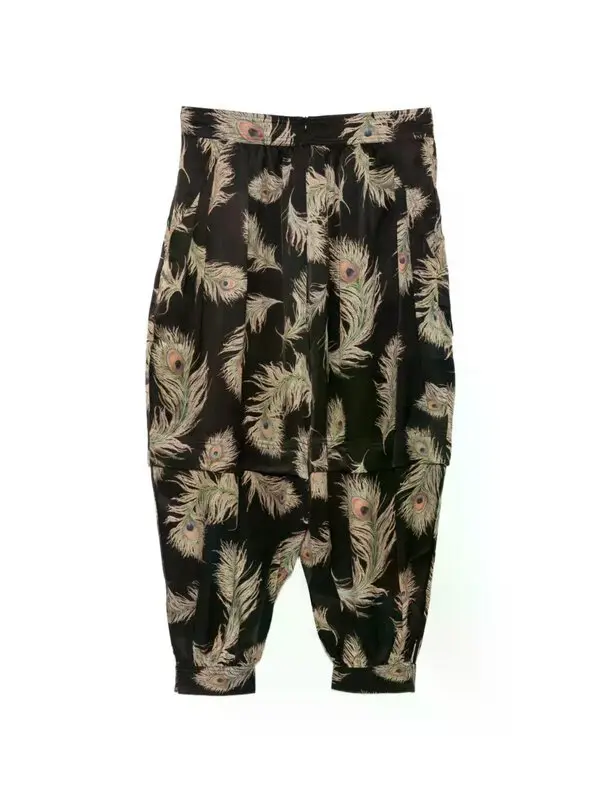 Zimmermann Feather Print Silk Trousers