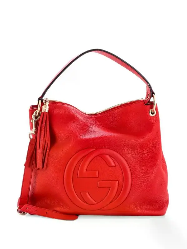 Gucci Soho Convertible Leather Large Hobo Bag - Red
