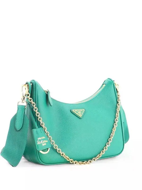 Prada Re-edition 2005 Saffiano Leather Small Crossbody Bag - Green
