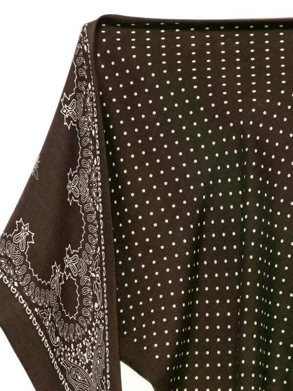 Destin Paisley-print Polka-dot Scarf