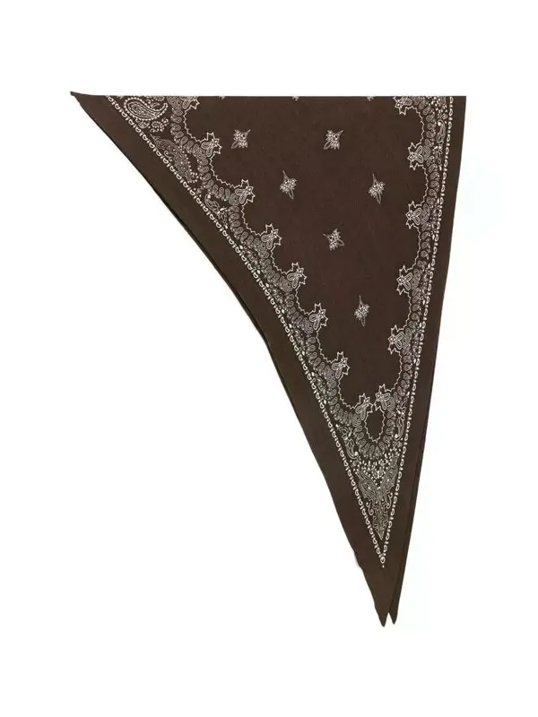 Destin Paisley-print Polka-dot Scarf - Brown