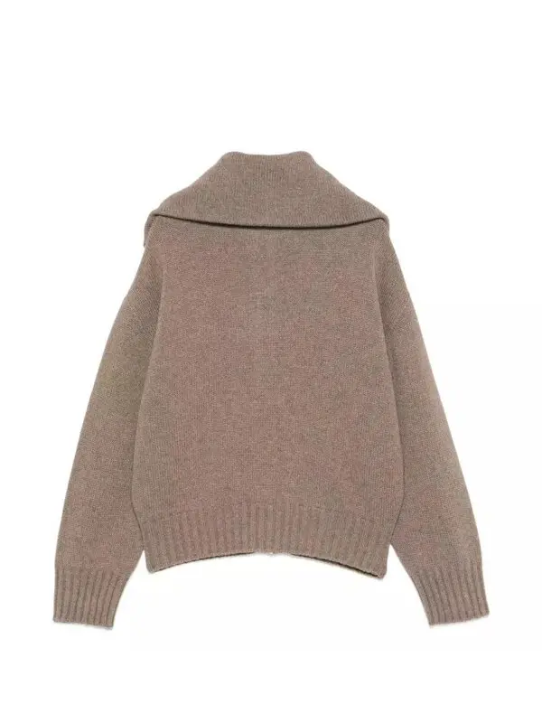 VANISE Zip-up Knit Sweater