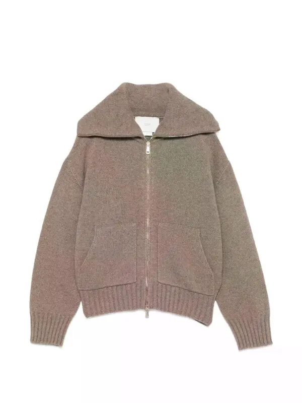VANISE Zip-up Knit Sweater