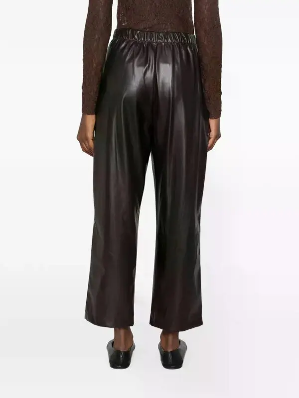 Dixie Pleated Faux-leather Trousers