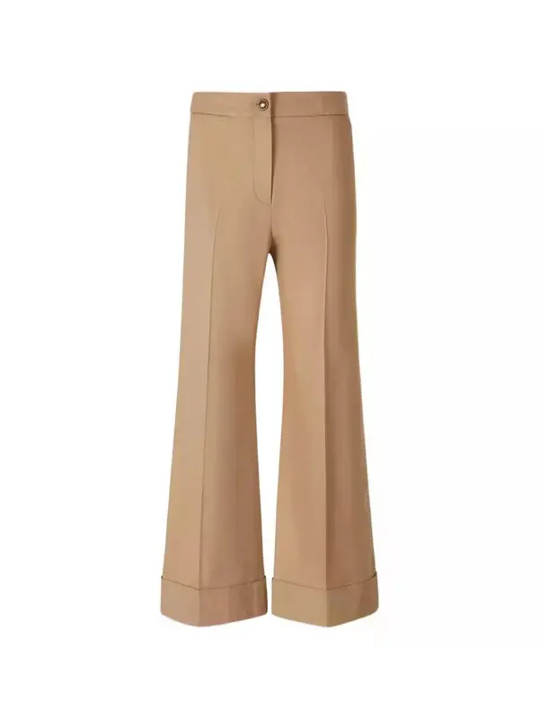 Veronica Beard Darrell Wide-leg Turn-up Trousers