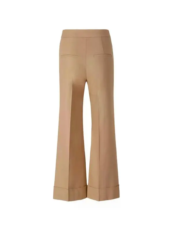 Veronica Beard Darrell Wide-leg Turn-up Trousers