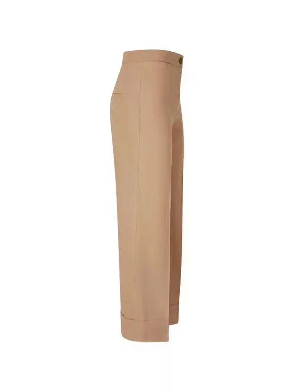 Veronica Beard Darrell Wide-leg Turn-up Trousers