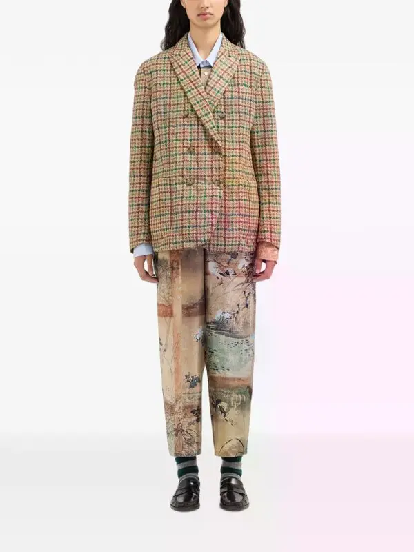 PIERRE-LOUIS MASCIA Integra Double-breasted Plaid Jacket