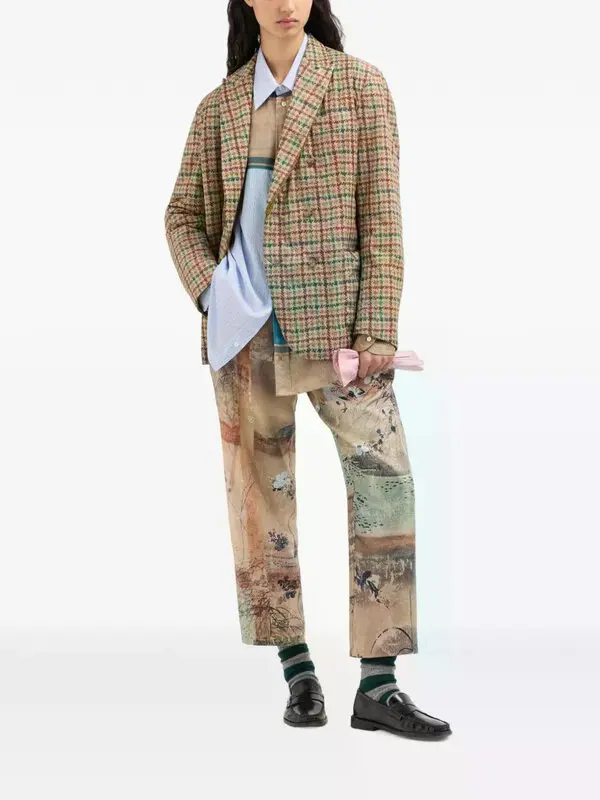 PIERRE-LOUIS MASCIA Integra Double-breasted Plaid Jacket