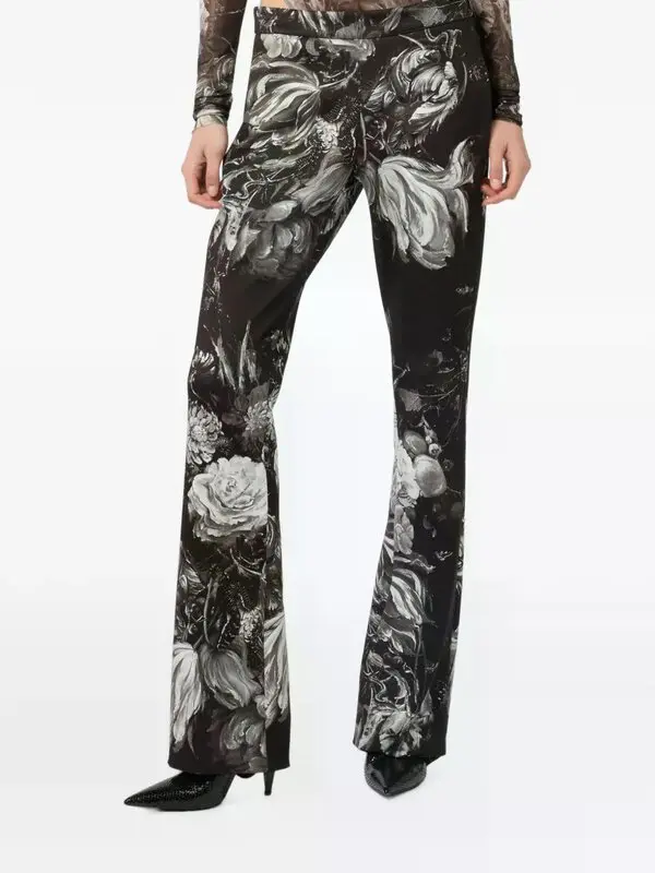 Roberto Cavalli Floral-print Flared Trousers