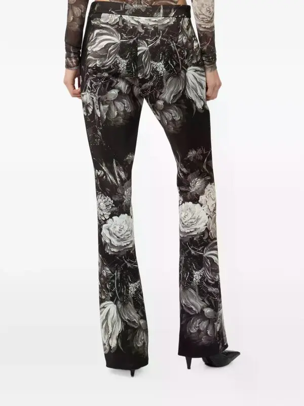 Roberto Cavalli Floral-print Flared Trousers