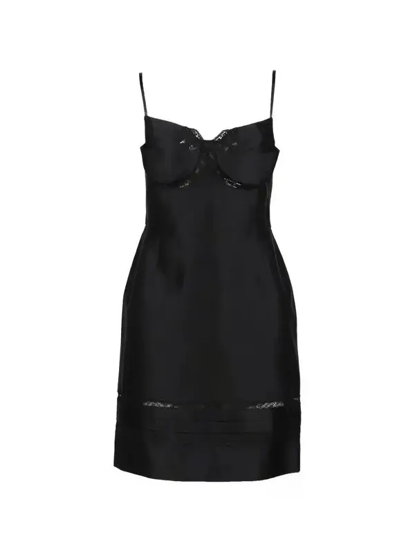 SHUSHU/TONG Satin Lace-trimmed Mini Dress