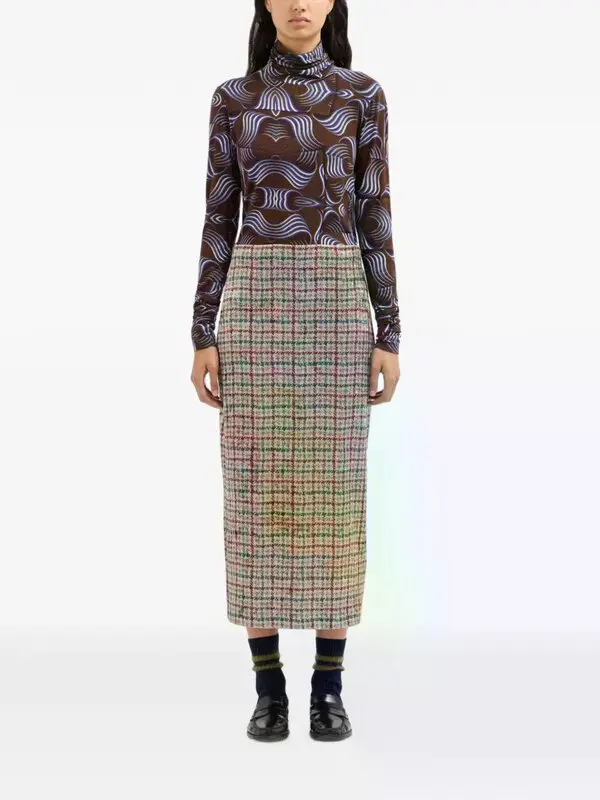 PIERRE-LOUIS MASCIA Ranat Plaid Pencil Skirt