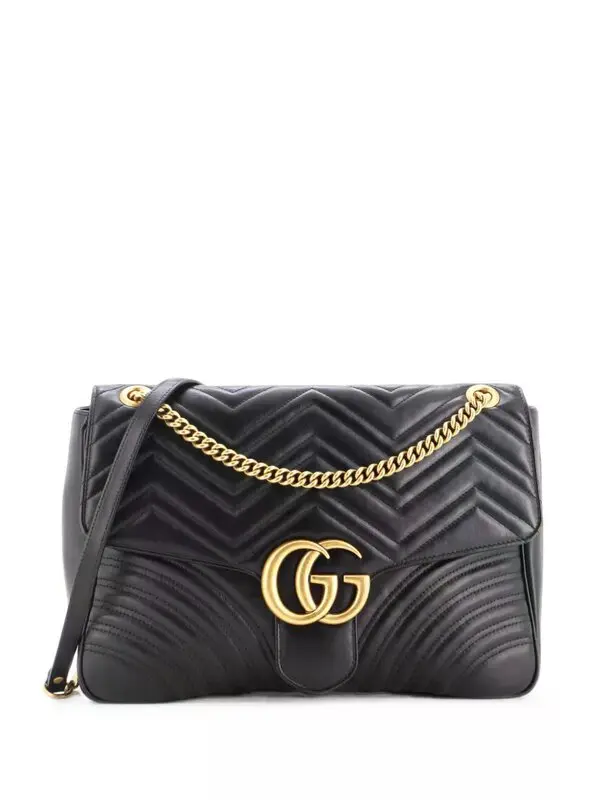 Gucci Gg Marmont Flap Bag Matelasse Leather Large Shoulder Bag