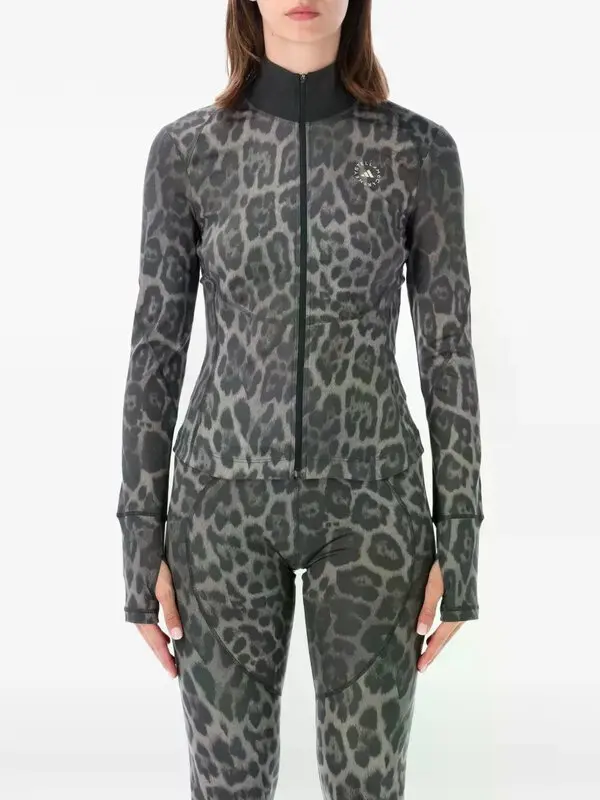 Adidas By Stella McCartney Leopard-print Zip-up Jacket