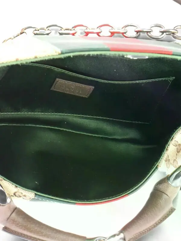 Gucci Horsebit Nm Web Chain Clutch Gg Canvas Medium Shoulder Bag