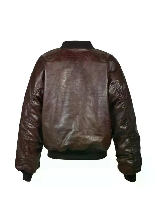 BREATH Crocodile-effect Bomber Jacket