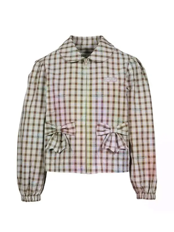 Sandy Liang Necco Bow-detail Jacket - Brown